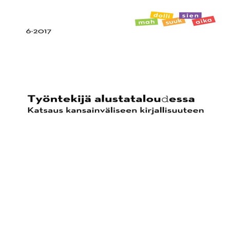 Työntekijä alustataloudessa | PDF