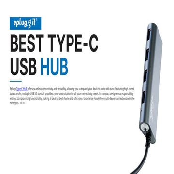 Best 4 Port Type C HUB, USB HUB With 4x 3.0 USB A / 3.1 USB C | PPTX