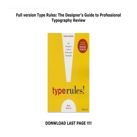 Full version Type Rules: The Designer's Guide to Professional ...
