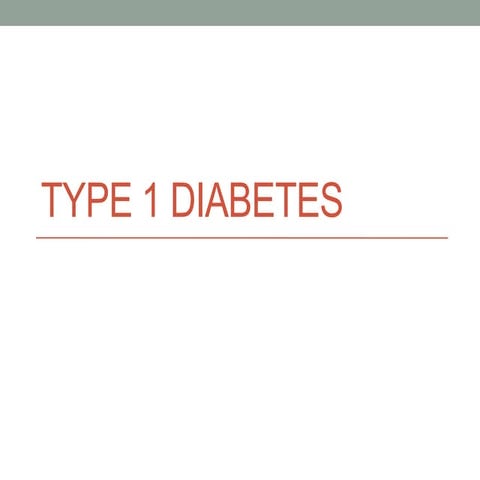 Type 1 diabetes | PPT