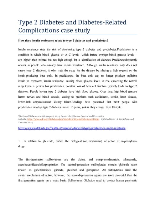 Case Study On Diabetes type 1 case study | DOCX