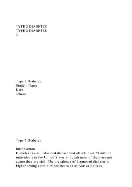Develop a concept map for type 1 & type 2 DM. Address the follow.docx