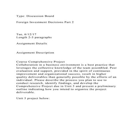 Type Discussion BoardForeign Investment Decisions Part 2.docx