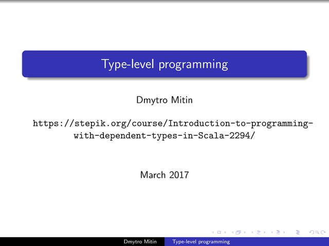 Type-level programming | PPT Type-level programming | PPT