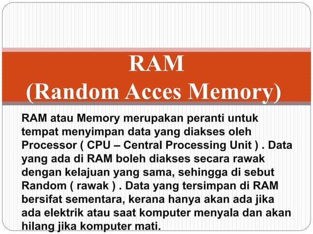 JENIS RAM | PPTX