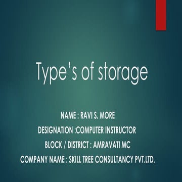 TYPE OF STORAGE computer computer instructor | PPTX