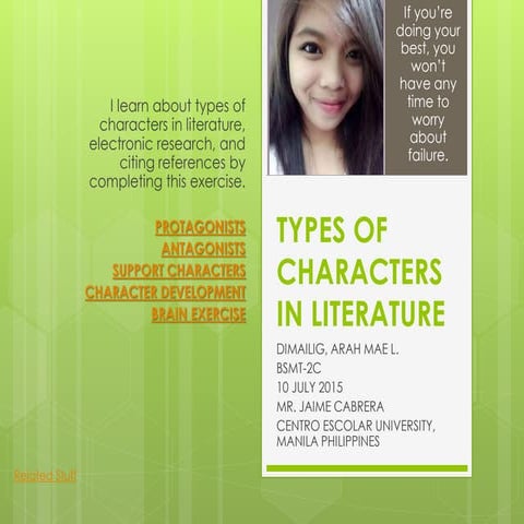 Types of Characters in Literature | PPT