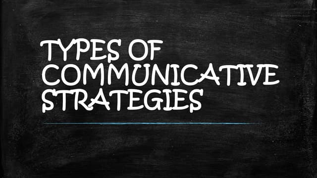 7 communicative strategies | PPTX