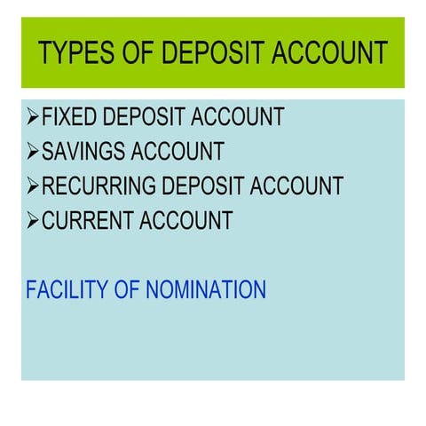 Types Of Deposit Account | PPT
