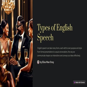 Types of English speech in English subject | PPT