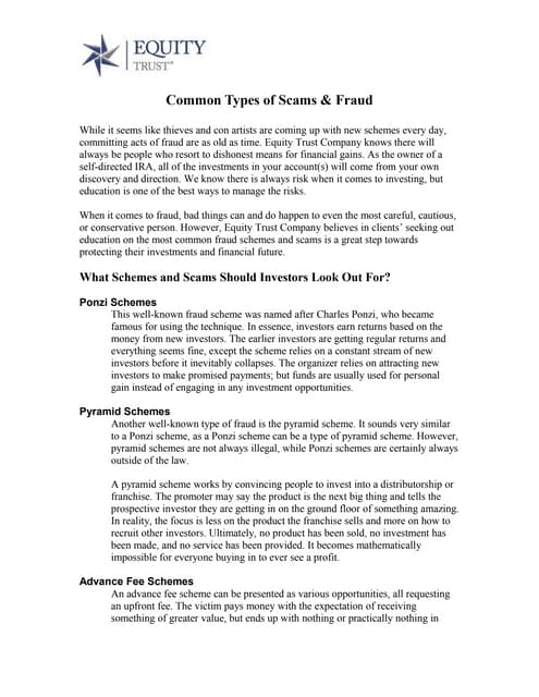 Common Types Of Securities Fraud | PPT