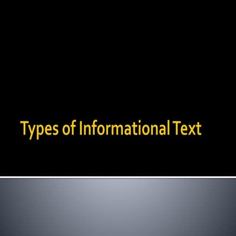 Types of-informational-text | PPTX | Books and Literature