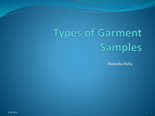 Sample in garment industry | PPTX