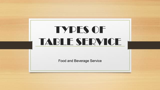 Table services | PPTX
