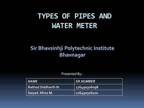 Plumbing materials (1).pptx | Commodities | Economy