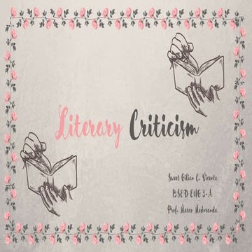 Types and approaches Literary Criticism | PPTX