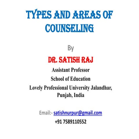 Types and areas of counseling multicultural counseling | PDF