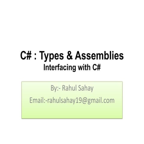 Types And Assemblies | PPTX | Programming Languages | Computing