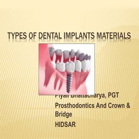 dental implant biomaterials | PPTX