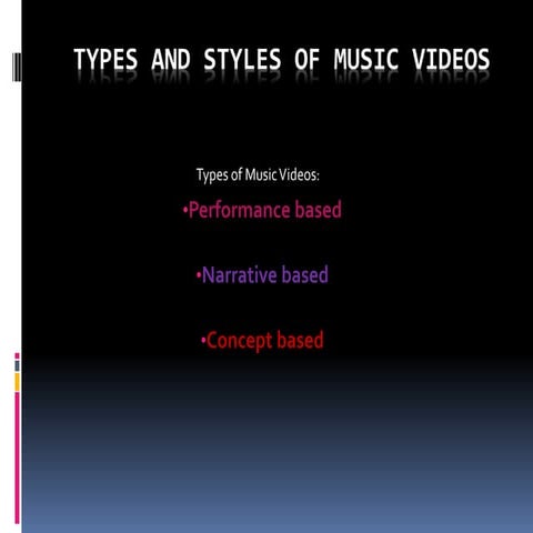 Types and styles of music videos | PPTX