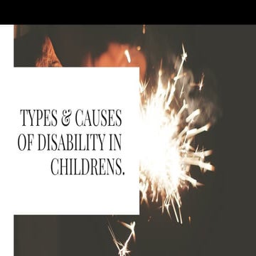 Types & Causes Of Disability In Childrens. | PDF