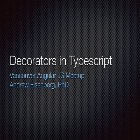 Typescript decorators | PDF