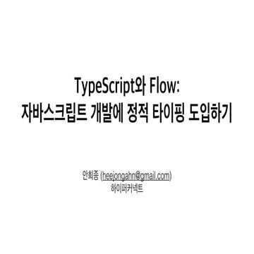 Typescript와 Flow 자바스크립트 개발에 정적 타이핑 도입하기 Pdf Web Development Internet