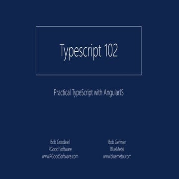 Typescript 102 Angular And Type Script Ppt 2037