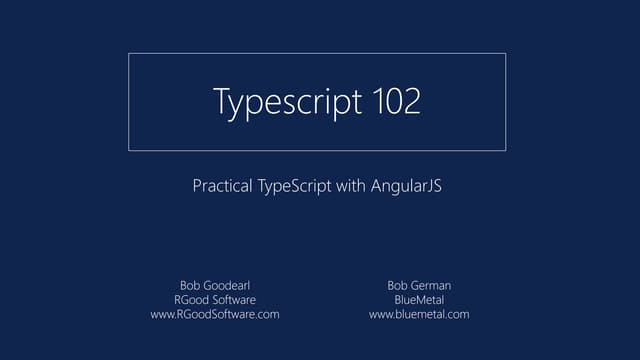 Typescript 102 Angular And Type Script Ppt 2037