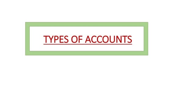 Classification of accounts || personal account || real account ...