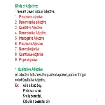 Proper Adjective Examples