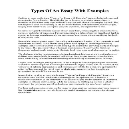 Types Of An Essay With Examples. Louisiana State University in ...