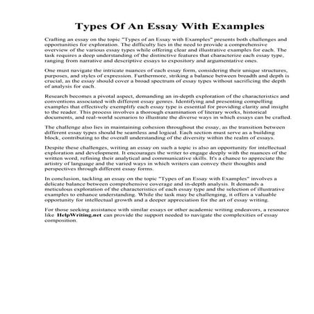 Types Of An Essay With Examples | PDF