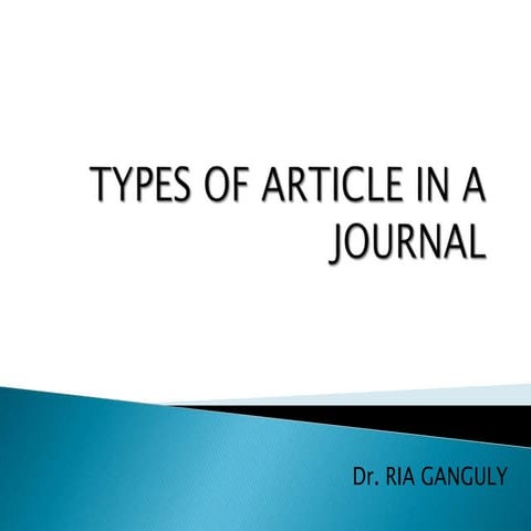 Types of article in a journal | PPTX