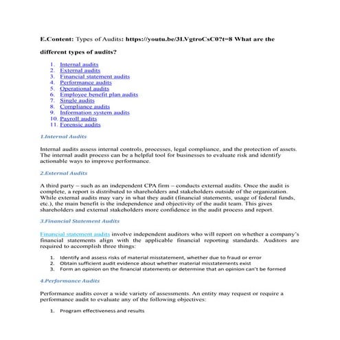 Types of audit | PDF