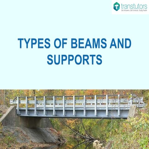 Types of Beam Support | Mechanical Engineering | PPT