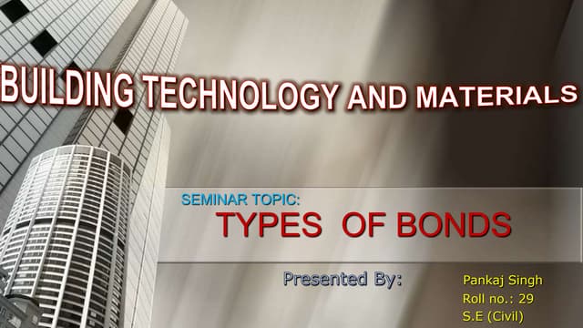 Types of bonds in brick masonry | PDF