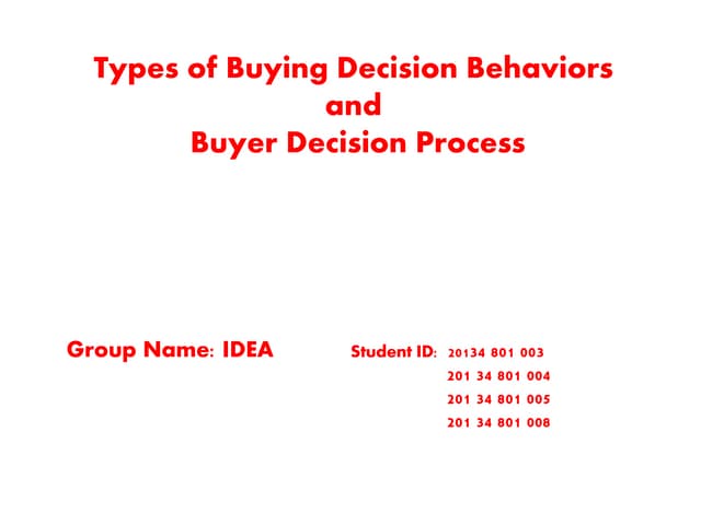 Levels of Consumer Decision making & A model of Consumer Decision ...