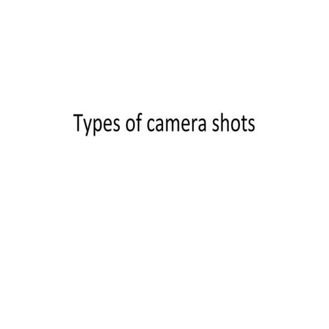 Types of camera shots, media a-level | ODP