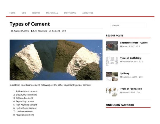 Various types of cement used in construction in India.pdf