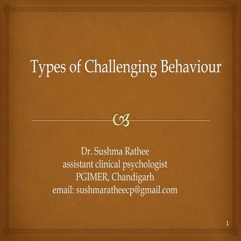 Types of challenging behaviour | PPTX