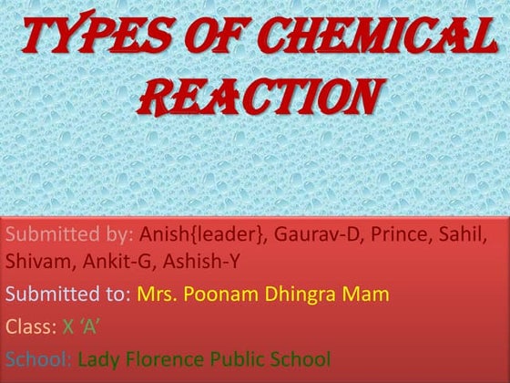 types of chemical reaction | PPT