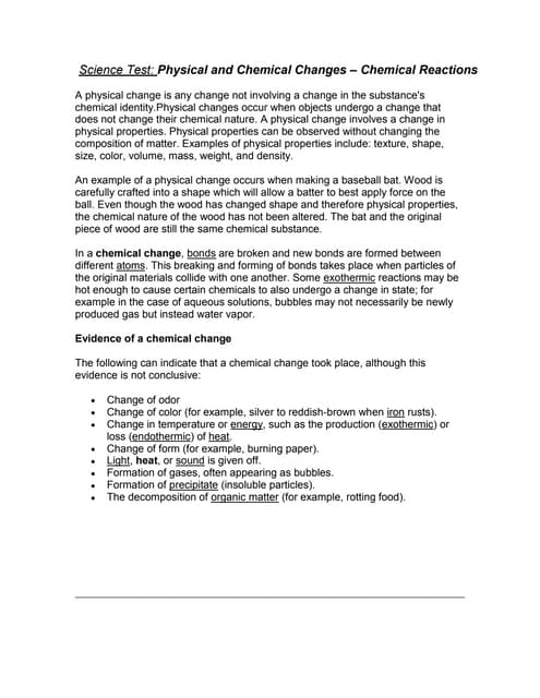 Changes of matter | PPT