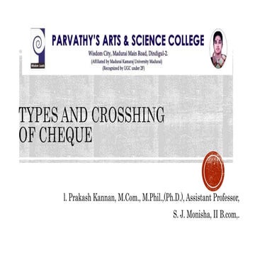 Types of Cheque | PPTX