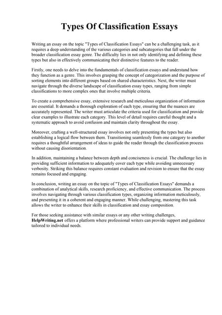 Essay On Classification.pdf | Homework and Study | Education