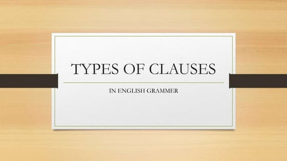 Independent and Dependent Clause | PPT