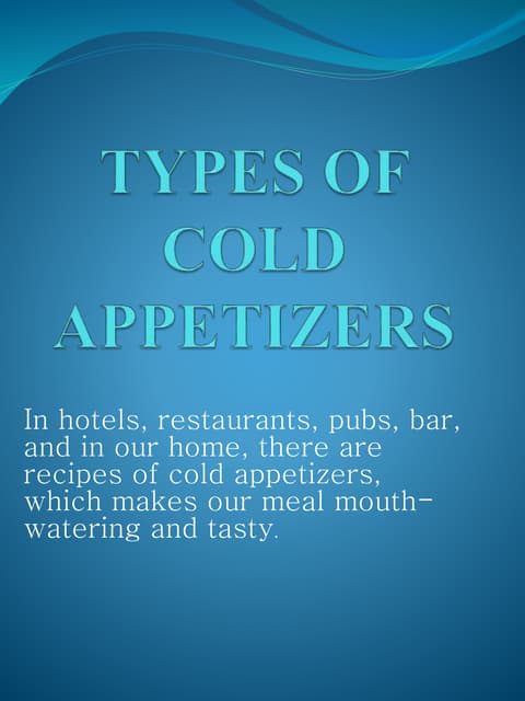Hot and cold appetizer .. | DOCX | Cooking | Food & Drink