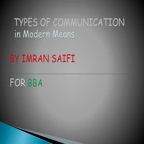 Modern Means of Comunication | PPTX