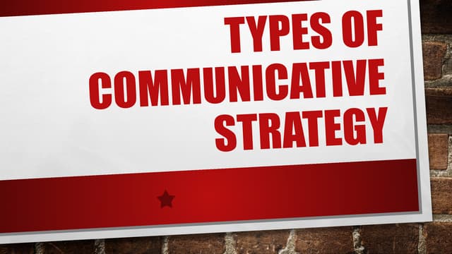 Communicative strategies in oral communication grade 11 Quarter 2 | PPTX