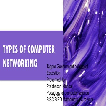 Presentation on ' Types of computer Networks' | PPT